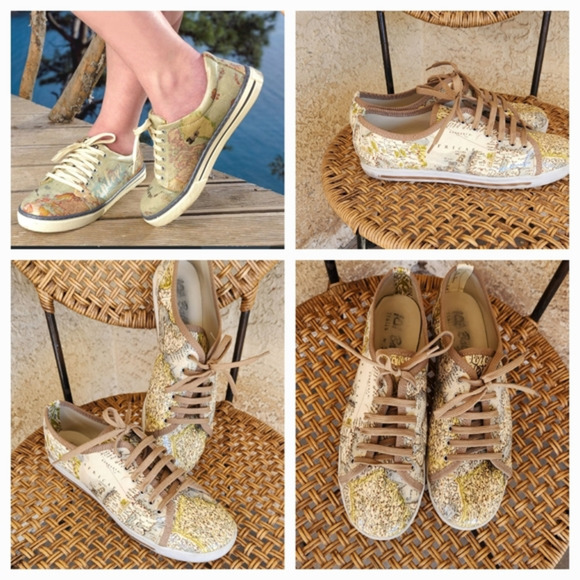 Shoes | World Map Digital Print Sneakers Made Italy | Poshmark